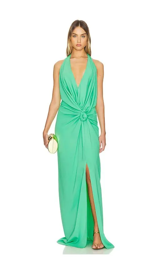 green emerald velvet dress Ghost Sea Foam Green Turquoise Satin Silk Bias Cut Slip Dress Gown Gal –  PauméLosAngeles main image 0