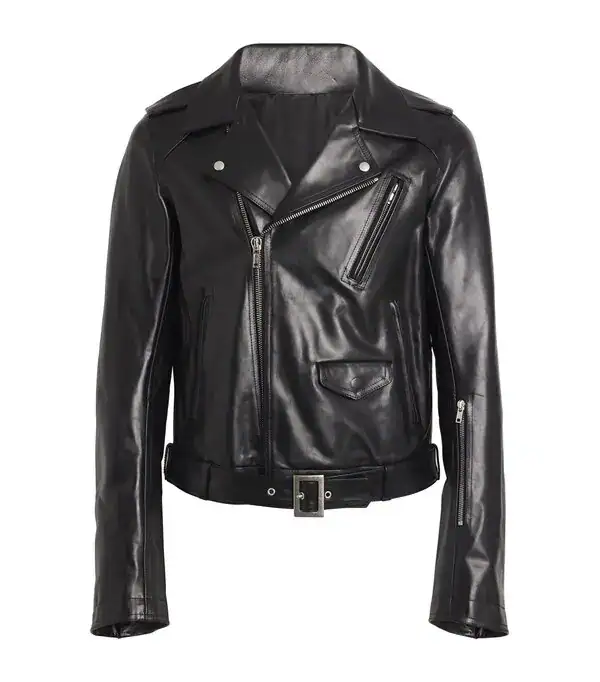 Rick Owens Lukes Stooges Leather Jacket In Black - 30% Off