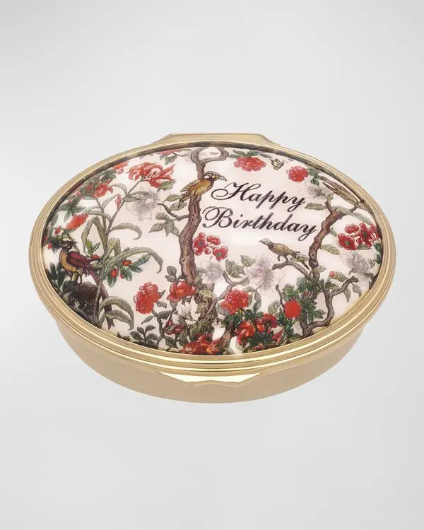 Halcyon Days Happy Birthday Enamel Box