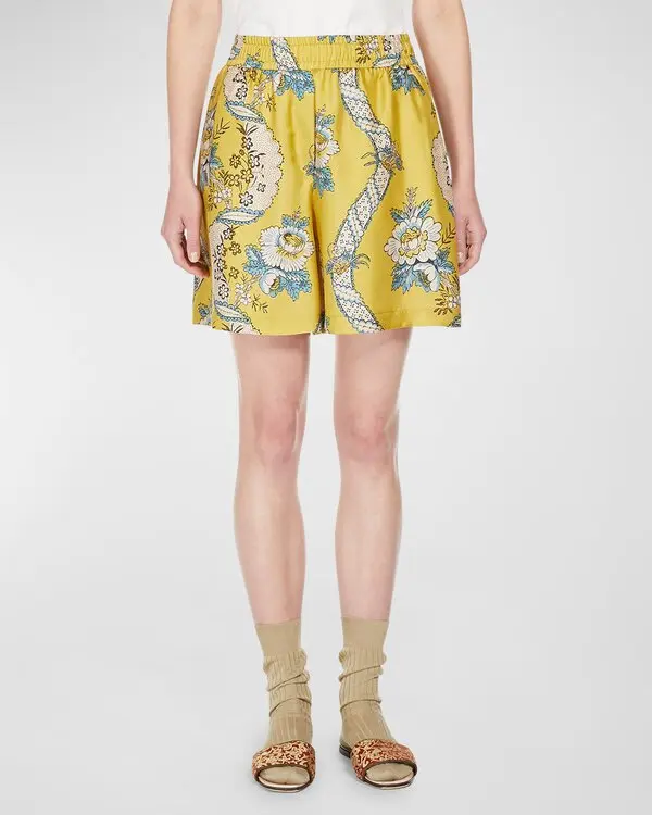 Max Mara Tracia Floral-print Bermuda Shorts