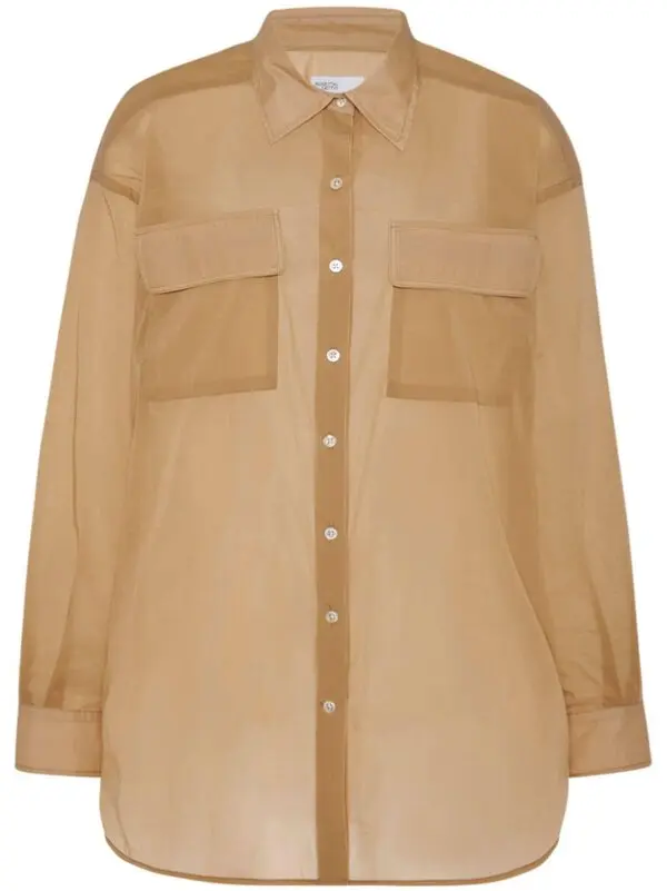Rosetta Getty Pointed-collar Button-up Shirt - Neutrals