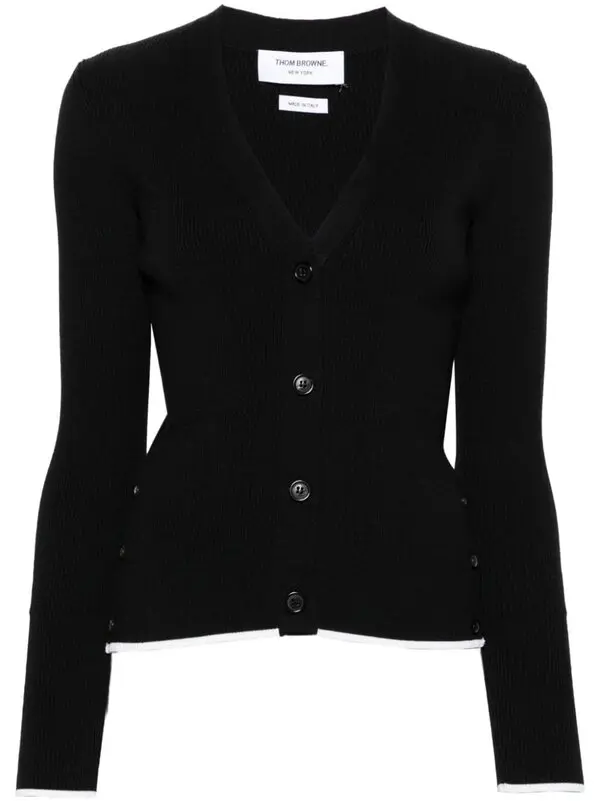 Thom Browne Ribbed Wool-blend Cardigan