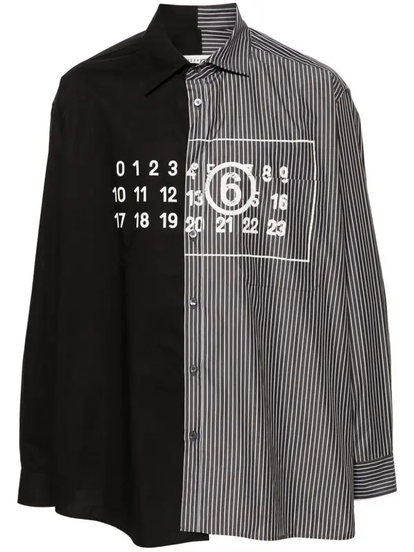 MAISON MARGIELA Spliced Numbers-motif Cotton Shirt