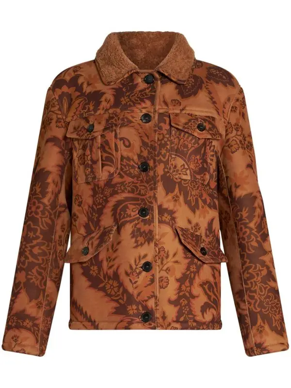 Etro Printed Shearling Jacket