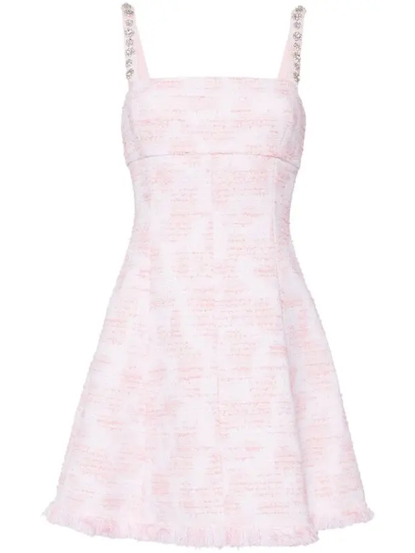 Oscar De La Renta Crystal-embellished Tweed Mini Dress
