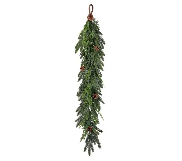 VALERIE PARR HILL 48' Cedar And Spruce Cone Garland Valerie