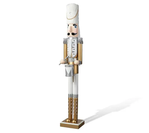 GLITZHOME 42' Christmas Deluxe Gold Dressed Sol Dier Nutcracker