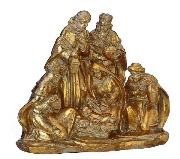 VALERIE PARR HILL 8.5' Golden Nativity Scene Valerie