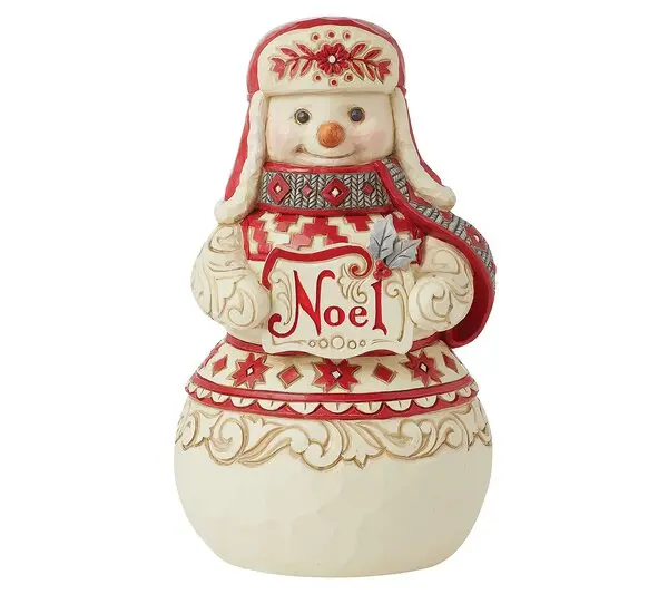 JIM SHORE Nordic Noel Snowman Noel Sign