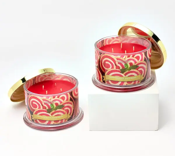 HOMEWORX BY SLATKIN + CO. S/2 18oz Peppermint Pinwheel