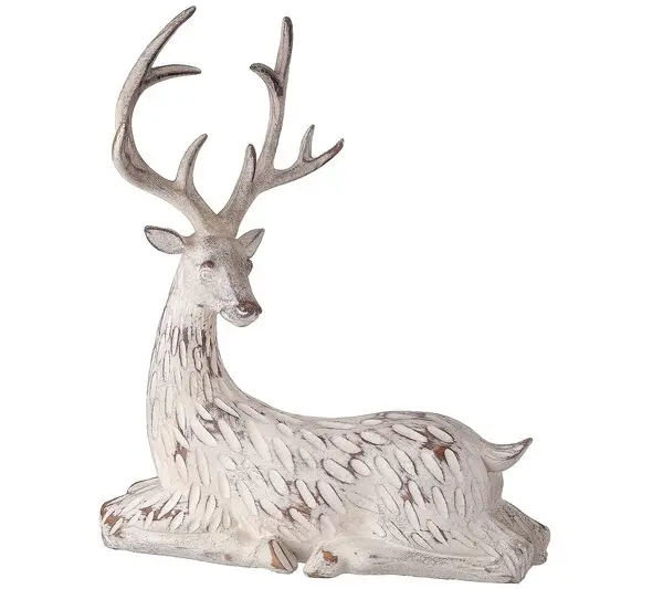 VALERIE PARR HILL 11' Laying Carved Deer Valerie
