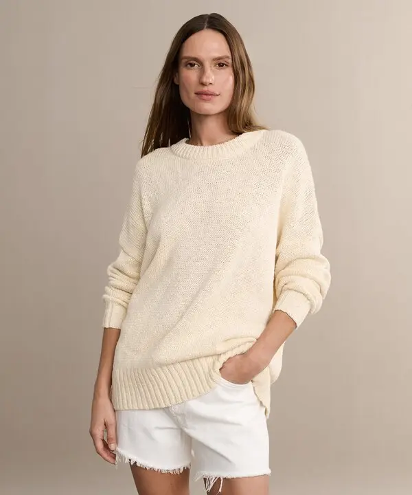 Jenni Kayne Cruise Cocoon Crewneck Top - Ivory