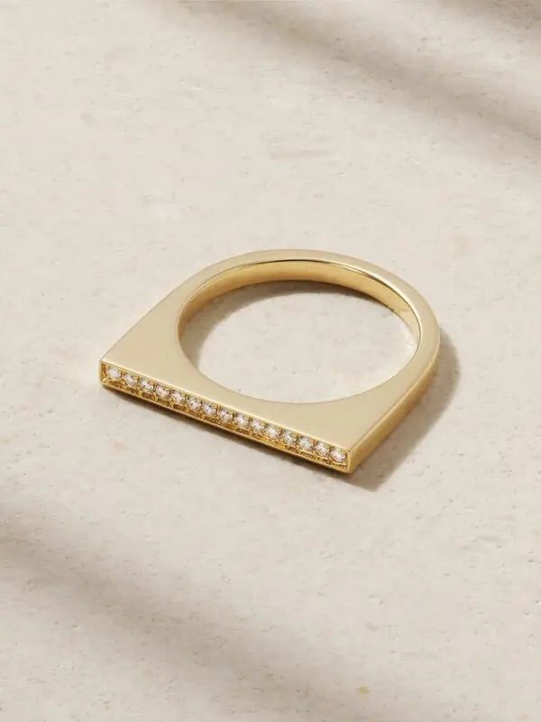Mizuki Bar 14-karat Diamond Ring