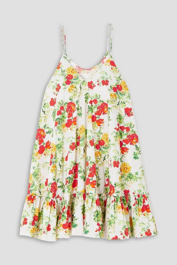 Caroline Constas Laurel Floral-print Cotton-blend Poplin Mini Dress