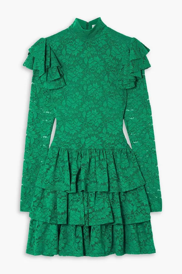 Caroline Constas Emily' Lace Mini Dress In Emerald - 60% Off | Editorialist