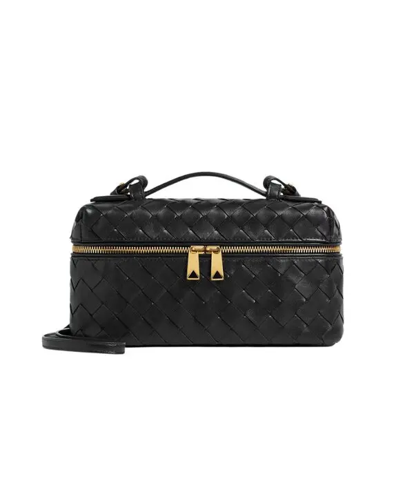 Bottega Veneta Intrecciato Leather Vanity Case - Black
