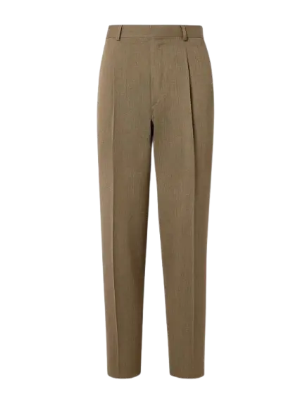 Loro Piana Tapered Pleated Wool-twill Suit Trousers