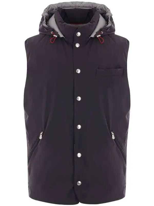 Brunello Cucinelli Hooded Down Gilet - Blue