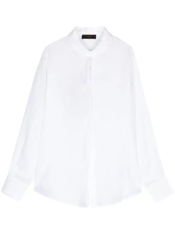 MOORER Pearl-fln Linen Shirt