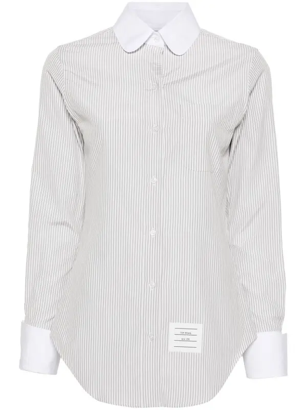 Thom Browne Striped Rounded-collar Shirt