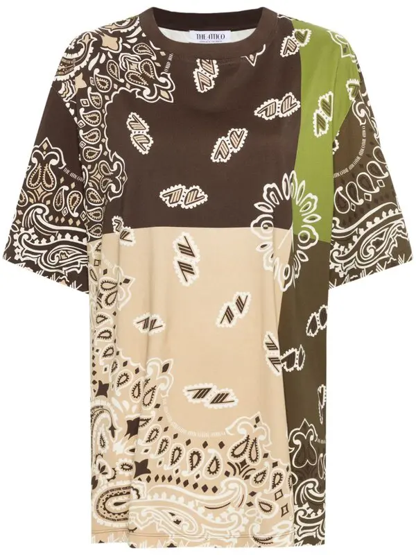 Attico Paisley-print Cotton T-shirt