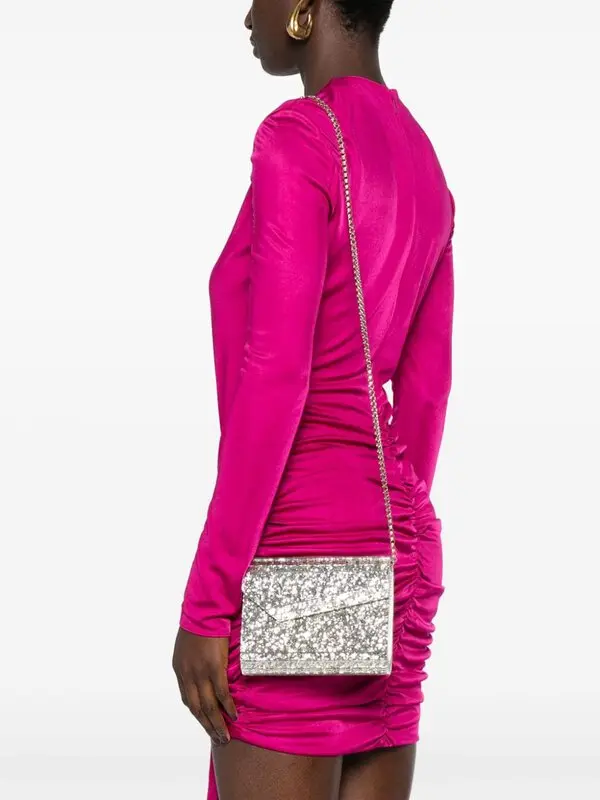 JIMMY CHOO Candy Glitter Clutch - Silver