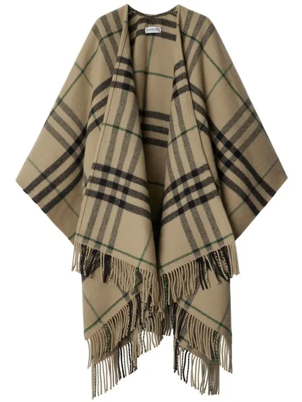 Burberry Check Cape - Neutrals