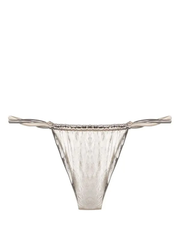 ISA BOULDER Tone Chunky Rope Bikini Bottoms - Silver