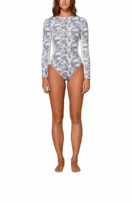Vilebrequin Isadora Fish Uv Protection One-piece Rashguard - Blanc