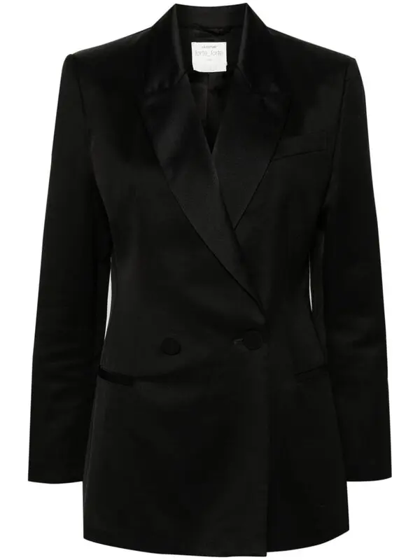 FORTE_FORTE Double-breasted Satin Blazer