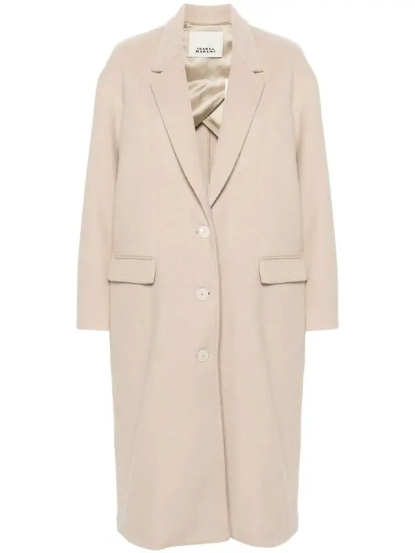 Isabel Marant Efezia Single-breasted Maxi Coat - Neutrals