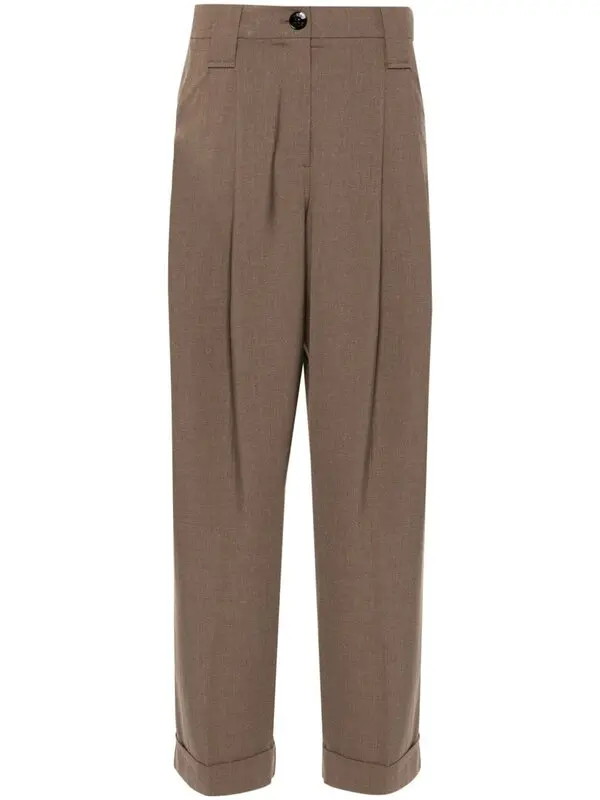 GANNI Pleated Tapered Trousers