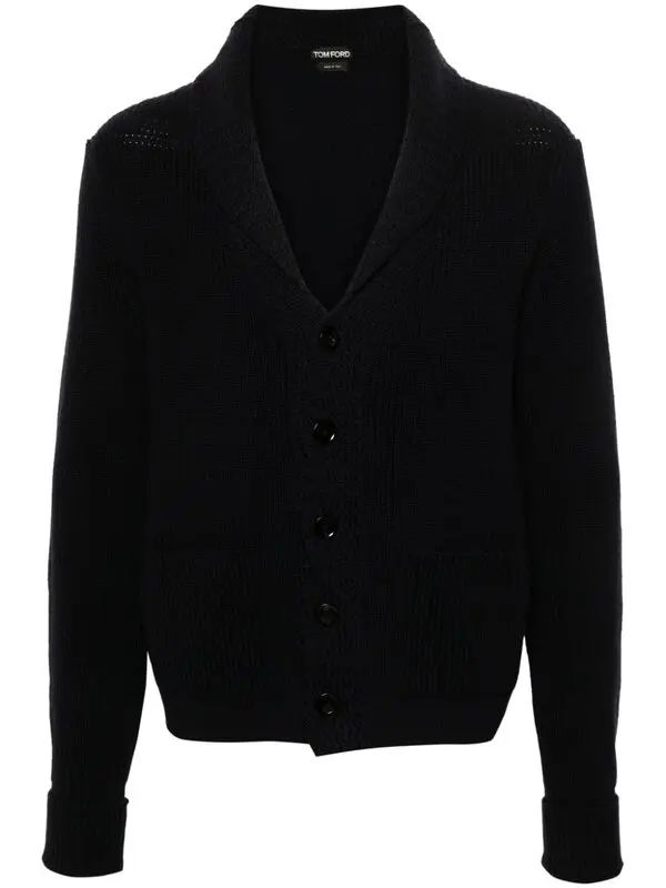 TOM FORD Shawl Cashmere Cardigan - Blue