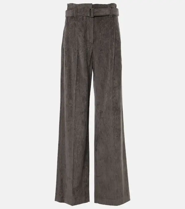 Brunello Cucinelli High-rise Tapered Cotton Pants