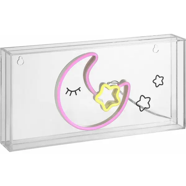 JONATHAN Y Moon Contemporary Glam Acrylic Box Usb Operated Led Neon Light