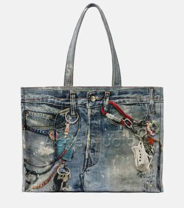 Acne Studios Trompe L'Oeil Denim Tote Bag - Blue | Editorialist