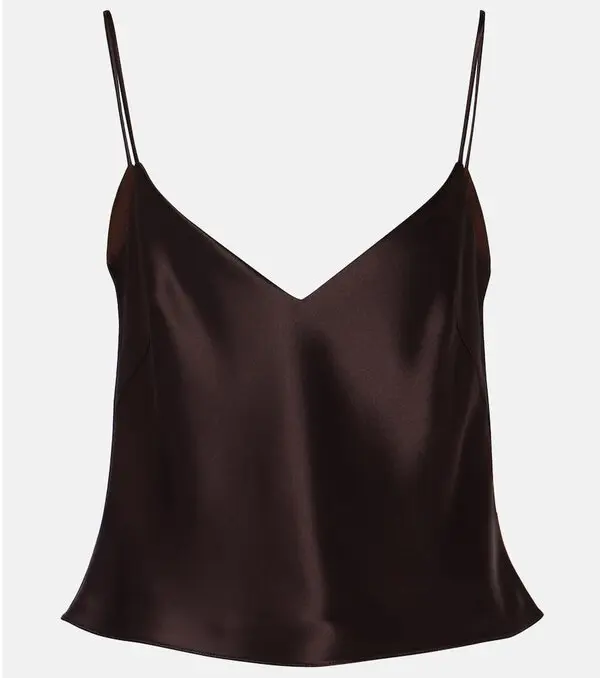 Galvan Ischia Satin Camisole - Brown
