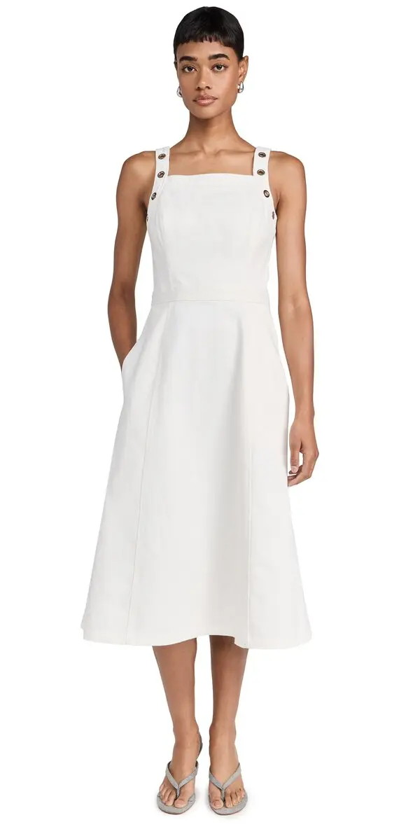 Shoshanna Fernanda Denim Dress In Ivory - 70% Off | Editorialist