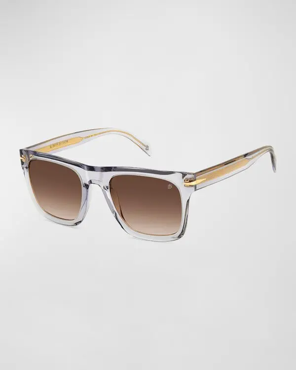 DB EYEWEAR BY DAVID BECKHAM Acetate Square Sunglasses - Gray