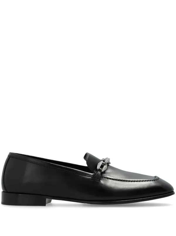 JIMMY CHOO Tilda Leather Loafers - Black