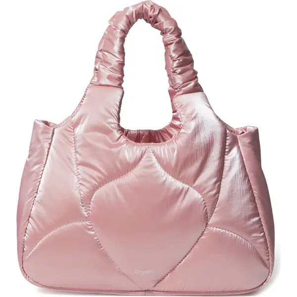 ORYANY Half Moroccan Quilted Convertible Top Handle Bag - Dusty Pink
