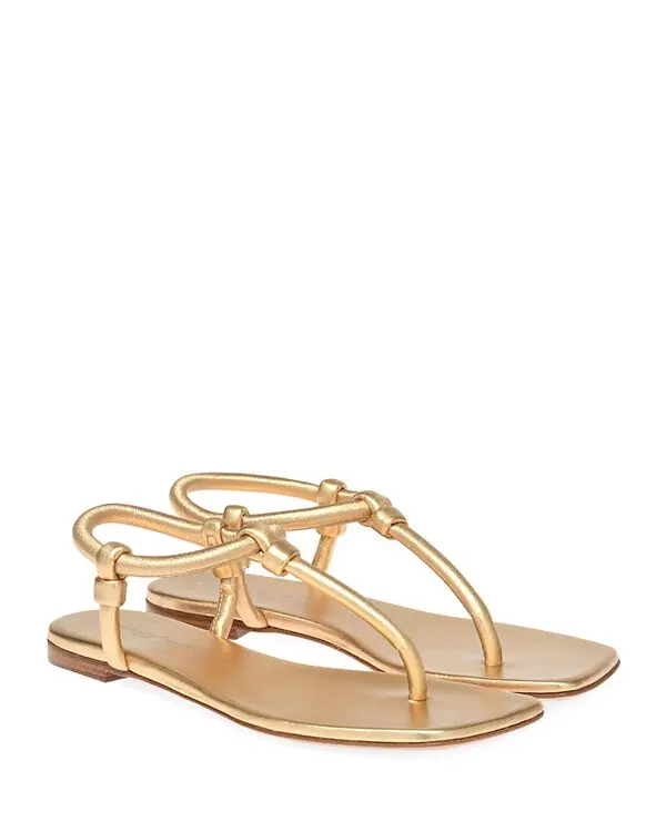 GIANVITO ROSSI Juno Thong 05 Flats - Gold Tone