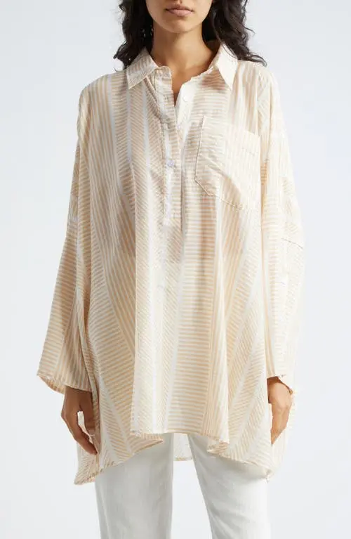 La Vie Style House Abstract Stripe Oversized Shirt