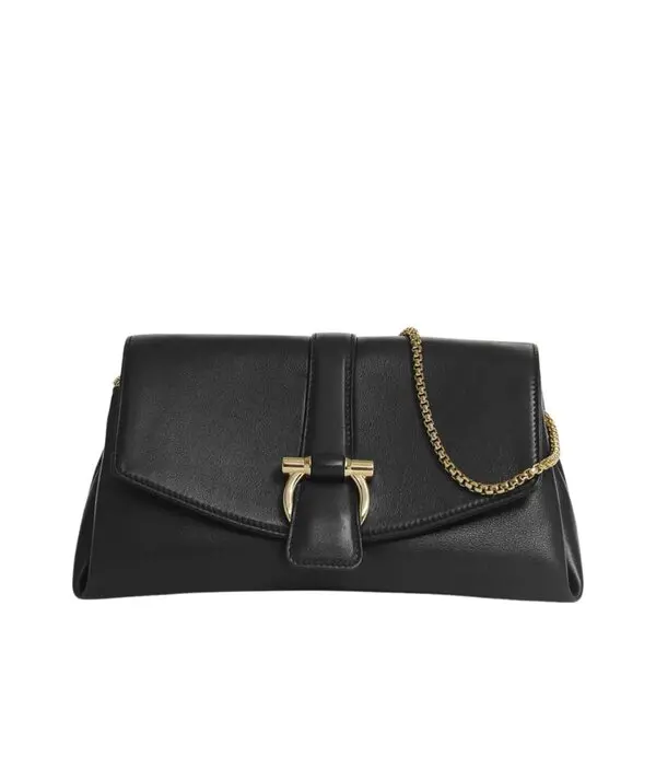 FERRAGAMO F-show Small Flap Shoulder Bag - Nero