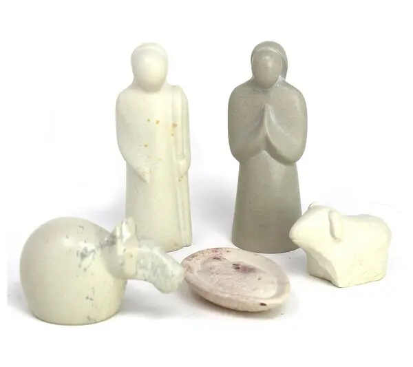 GLOBAL CRAFTS 5pc Holy Family Soapstone Nativit