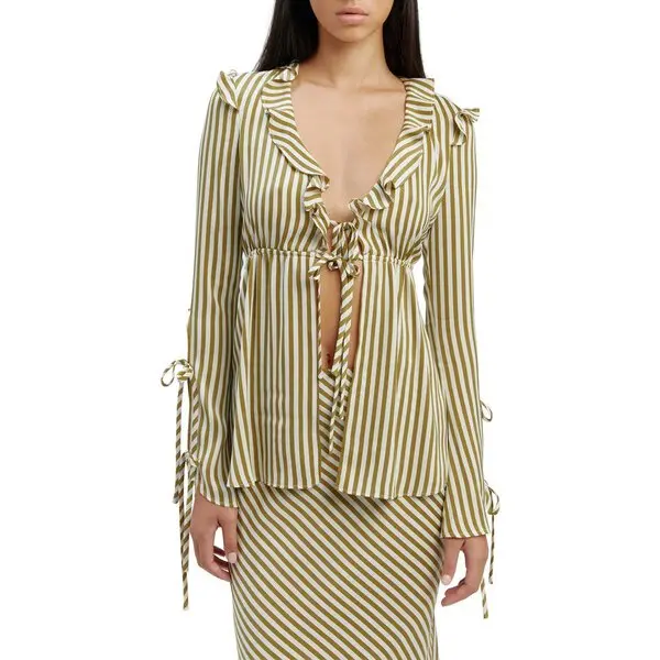 Bardot Dhalia Stripe Frill Top