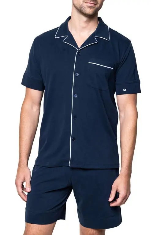 PETITE PLUME Pima Cotton Short Pajamas - Navy