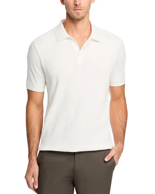 Vince Variegated Texture Polo Shirt - Off White
