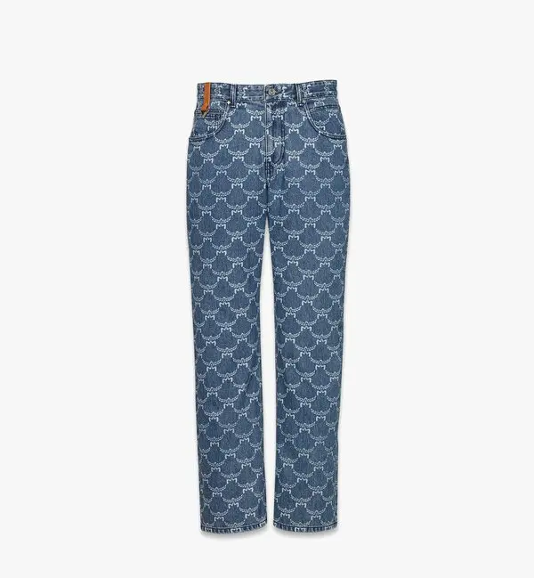 Mcm Lauretos Monogram Denim Jeans