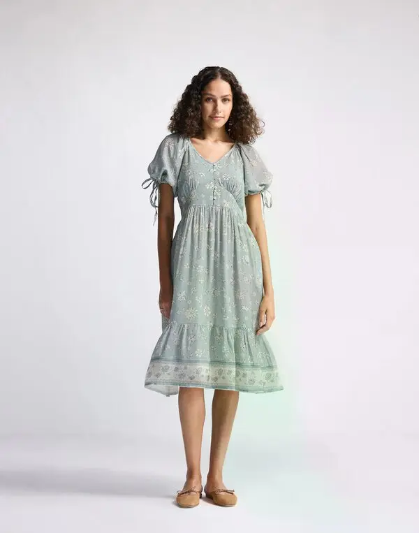 Madewell Reistor® Puff Sleeve Midi Dress